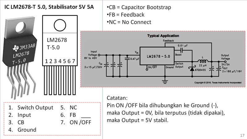 IC LM2678-T 5.0, Berisi Rangkaian Stabilisator 5V, Dengan Arus Suplai ...