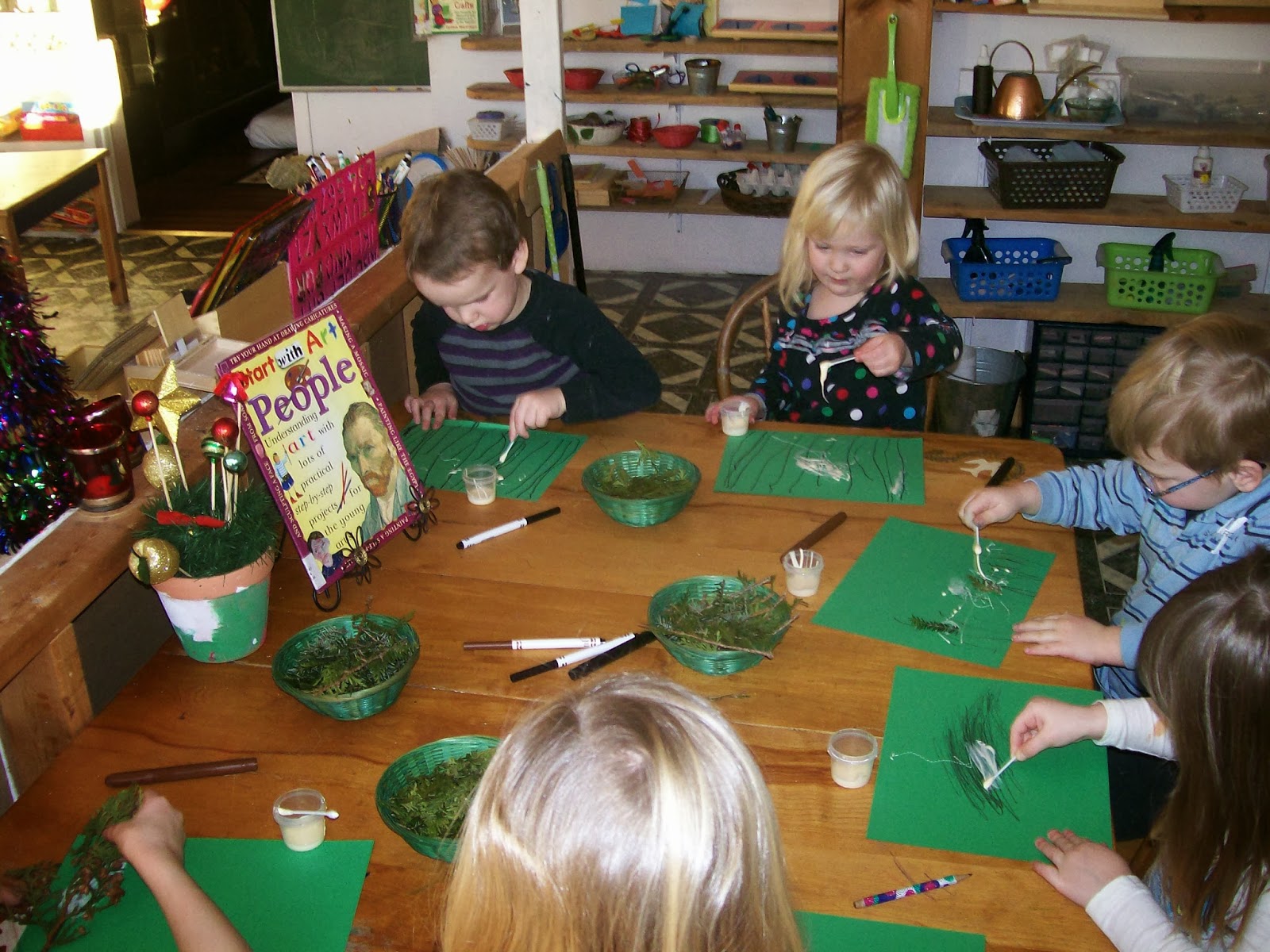Tree House Preschool Daycare: We cut evergreen branches as a practical ...