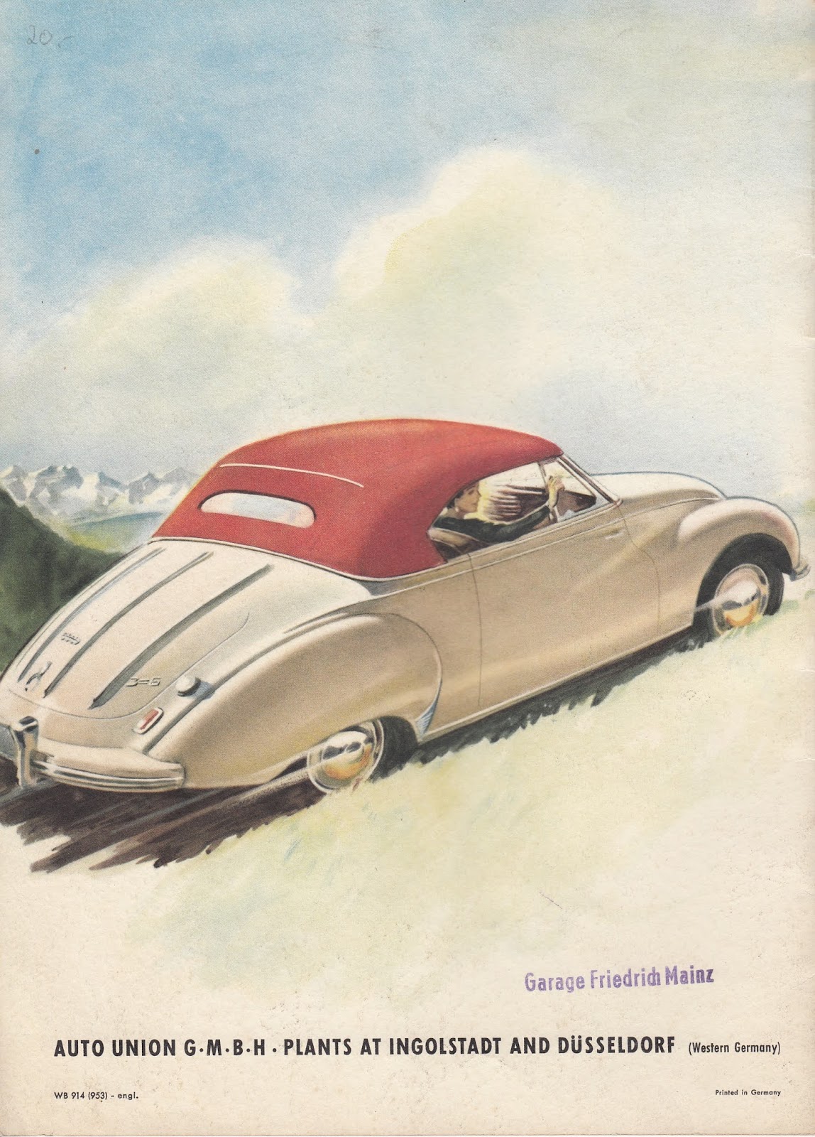 DKW Auto-Union Project: 1954 DKW F91 Sonderklasse brochure - English