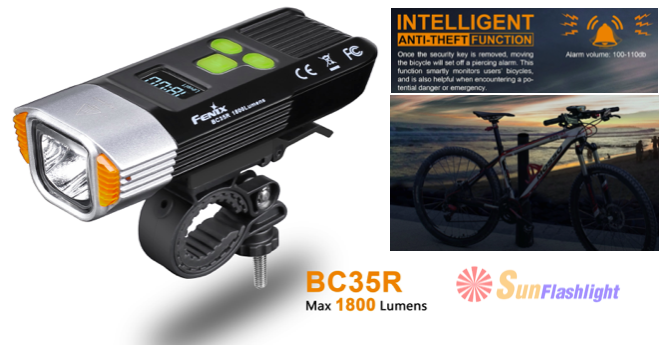 Sun Flashlight จำหน่าย ไฟฉายประสิทธิภาพสูง: ไฟฉายติดจักรยาน FENIX BC35R