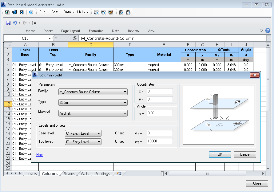 Revit Add-Ons: Excel Based Model Generation Add-in for Revit 2014