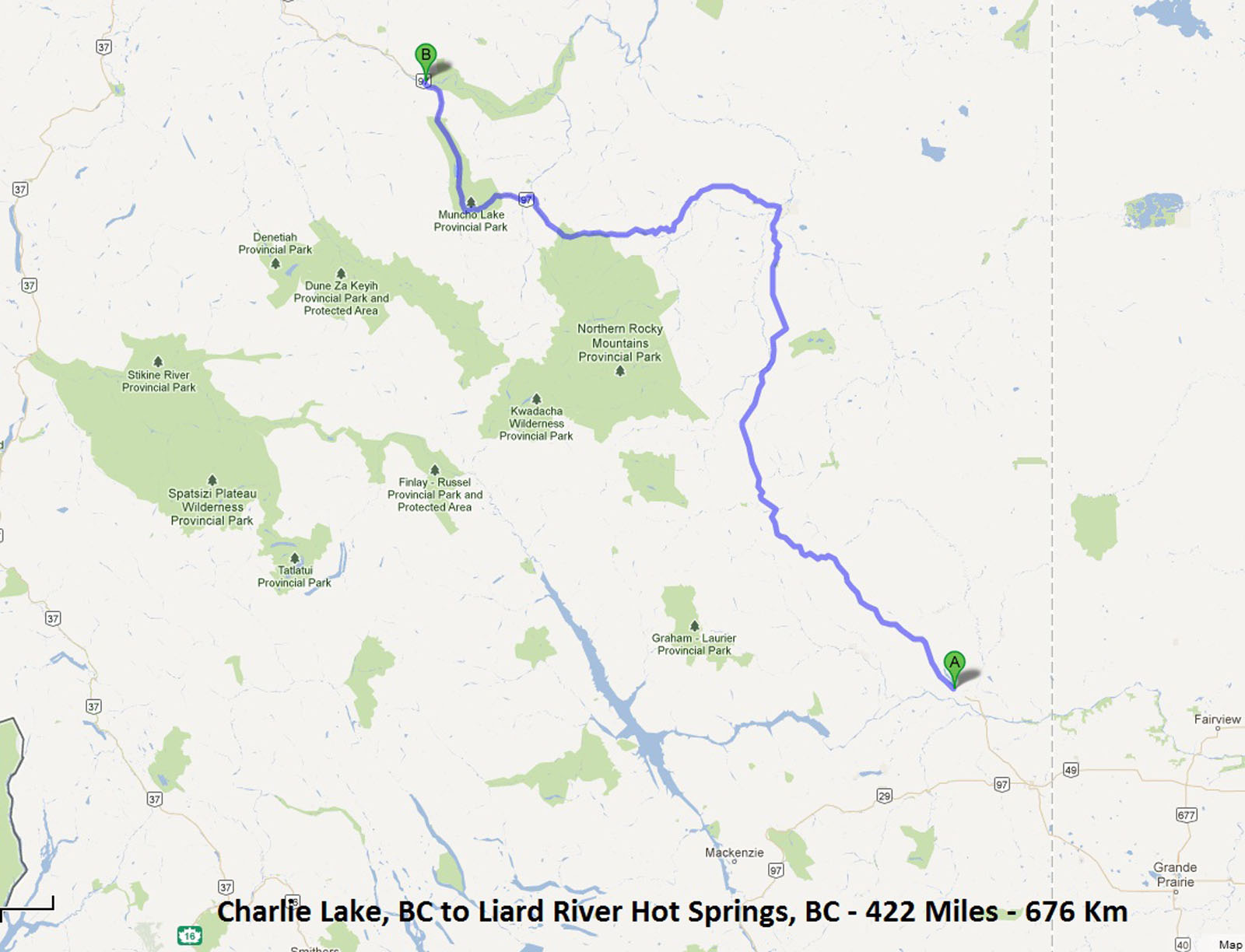 Riding the USA: Day 8 - Charlie Lake, BC - Liard River Hot Springs, BC ...