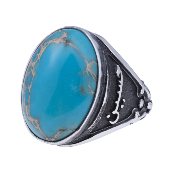 SHIA RINGS WITH GENUINE GEMSTONES AND ENGRAVINGS TURQUOISE RUBY EMERALD ...