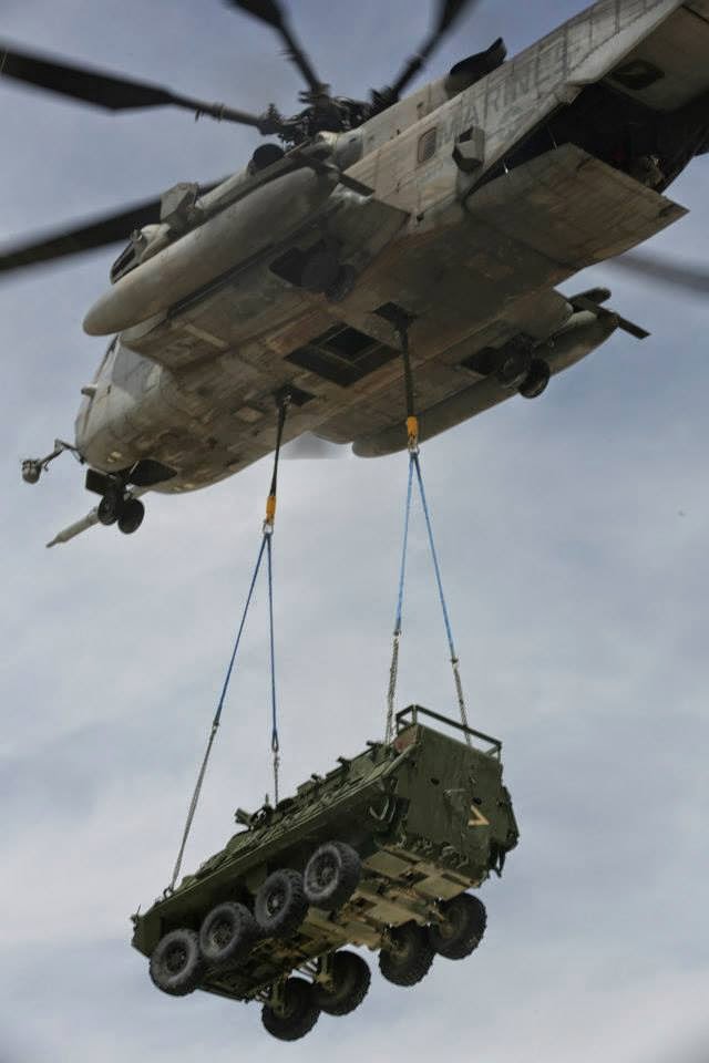 SNAFU!: LAV-A2/C2 sling loaded by a CH-53E courtesy of Combat Logistics ...