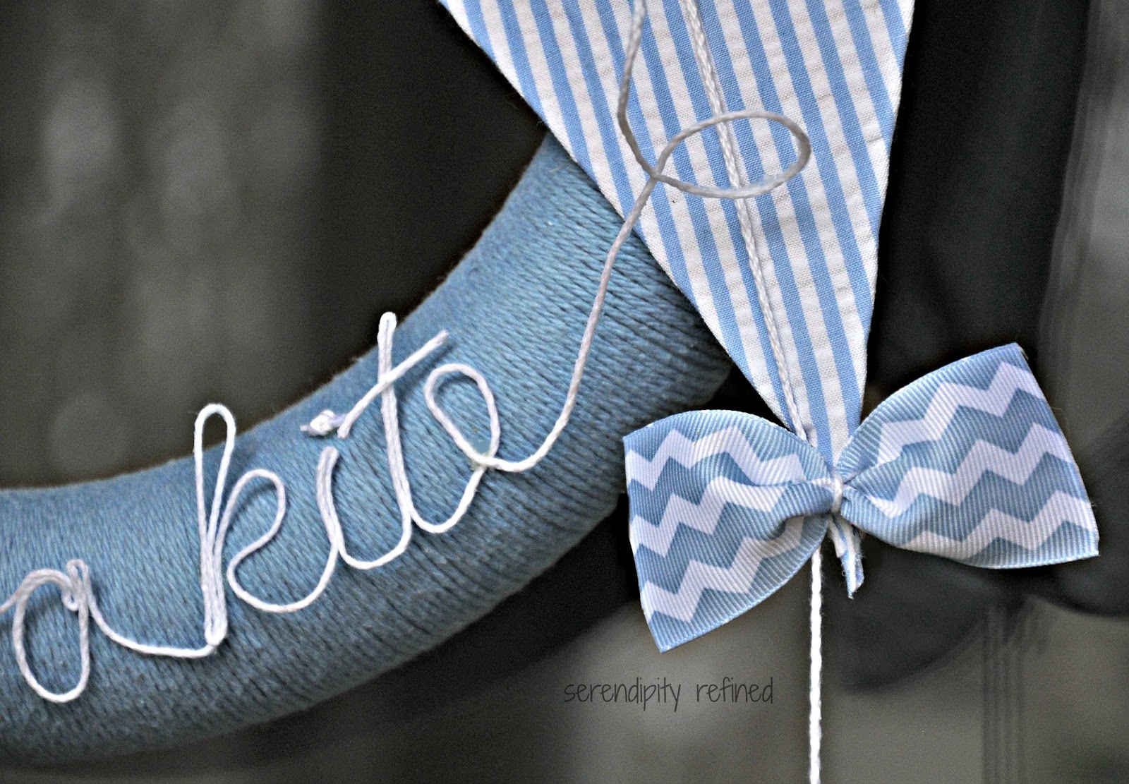 Serendipity Refined Blog: Yarn Wrapped, "Let's Go Fly A Kite" Wreath