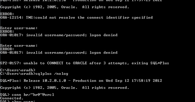 Oracle Dba Administration How To Login To Sqlplus With Username Which Has Special Characters In