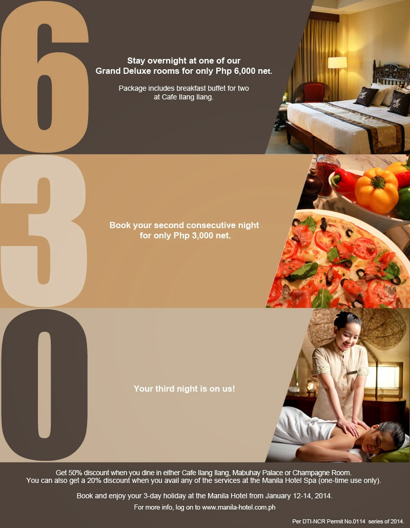 Manila Shopper: Manila Hotel 6-3-0 Promo: Jan 2014