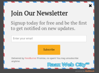 How to create Pop Up Email Subscription Forms - Raaz Web City