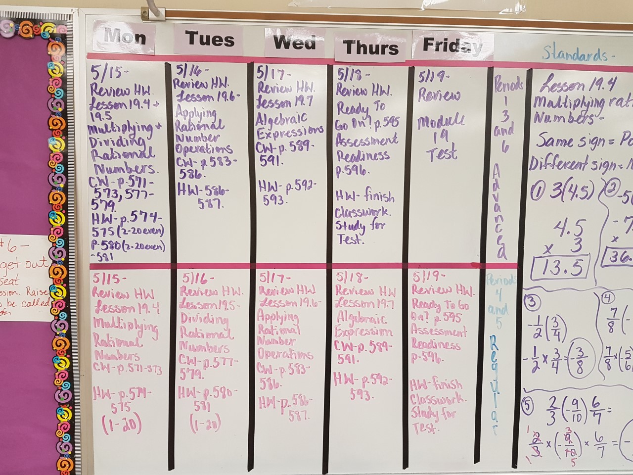 Mrs. Negron 6th Grade Math Class: Agenda for the week 5/15 - 5/19/2017