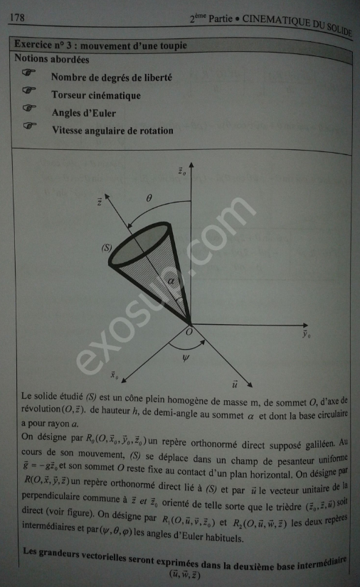 mécanique du solide cours exercices et problèmes corrigés