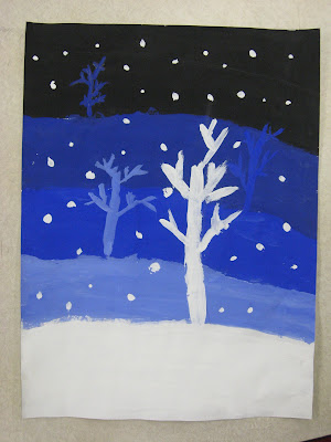 Miss Young's Art Room: 4th Grade Value Snowy Landscapes