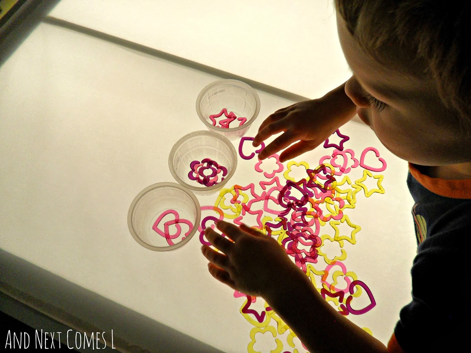 Sorting Shapes on the Light Table | And Next Comes L - Hyperlexia Resources