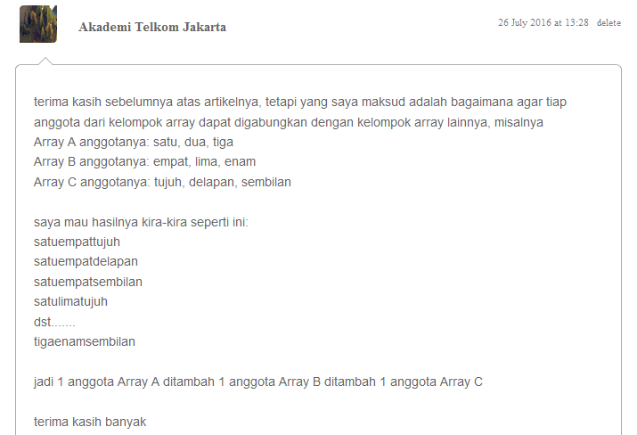 Contoh Program Gabungan Array 2 Dimensi Dan For Dengan Php