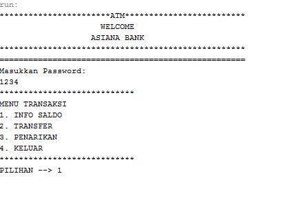Membuat Program ATM JAVA Netbeans ~ Gomilla
