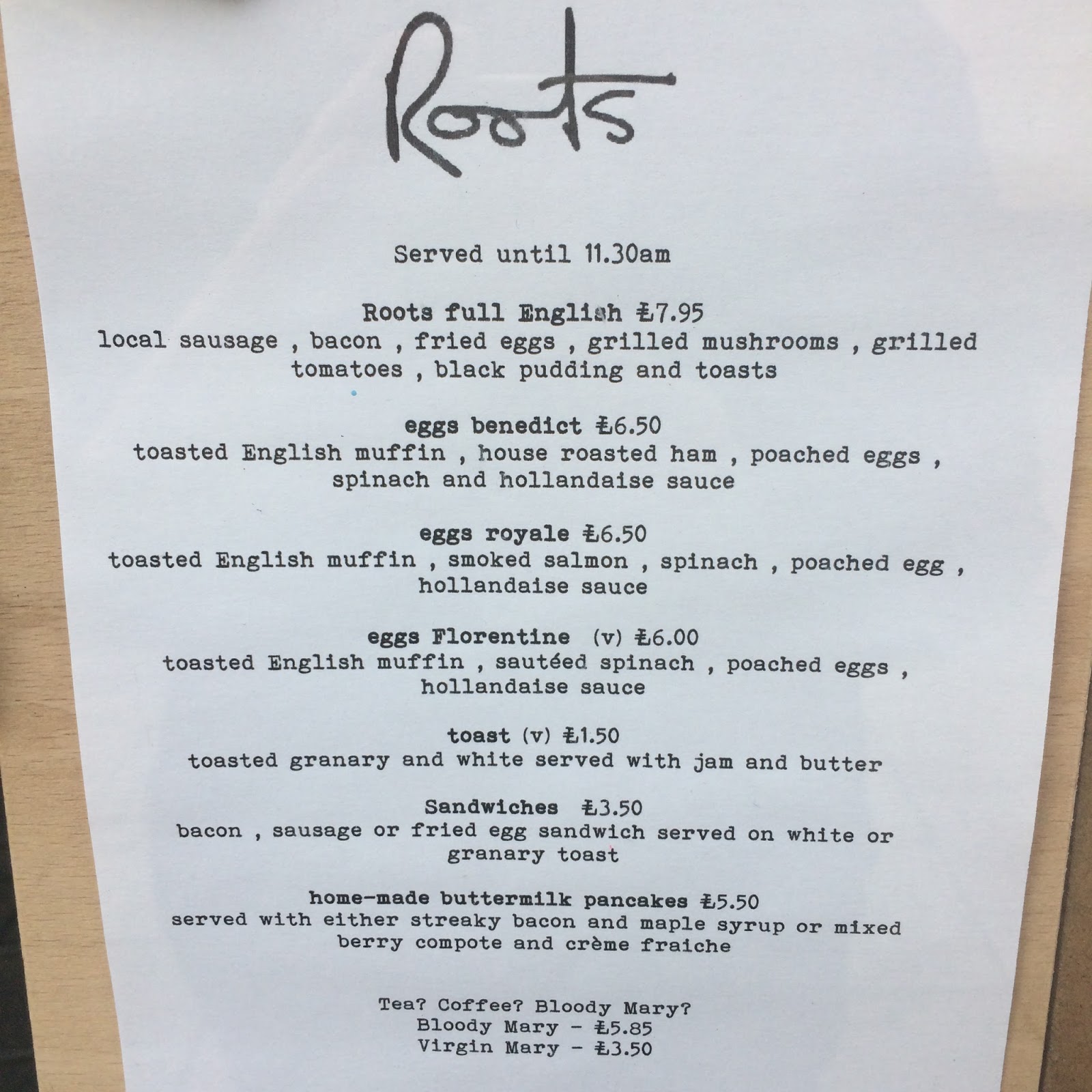 The Fry up Inspector: Roots - Norwich