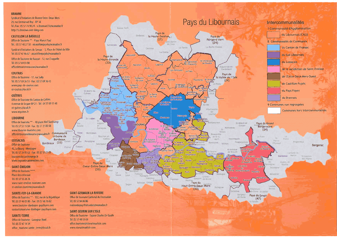 mes 3 loulous: Carte touristique du Pays du Libournais