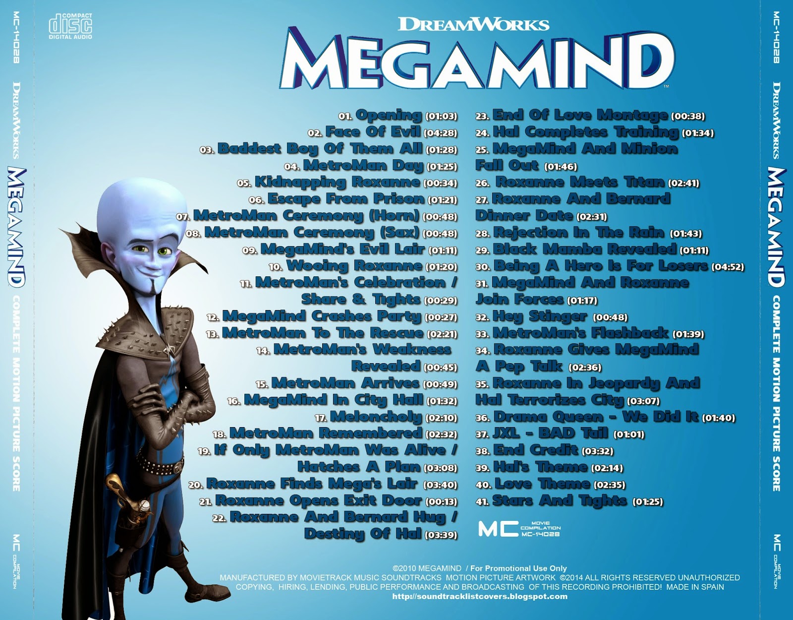 Soundtrack List Covers: Megamind Complete (Hans Zimmer & Lorne Balfe)