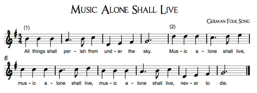 Music Alone Shall Live - Beth's Notes