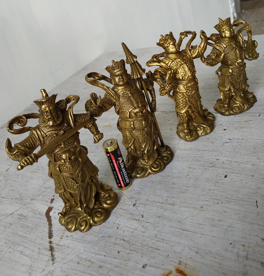 ORIENTAL: Patung Kuningan Padat Shi Da Tian Wang Empat Raja Penjaga ...