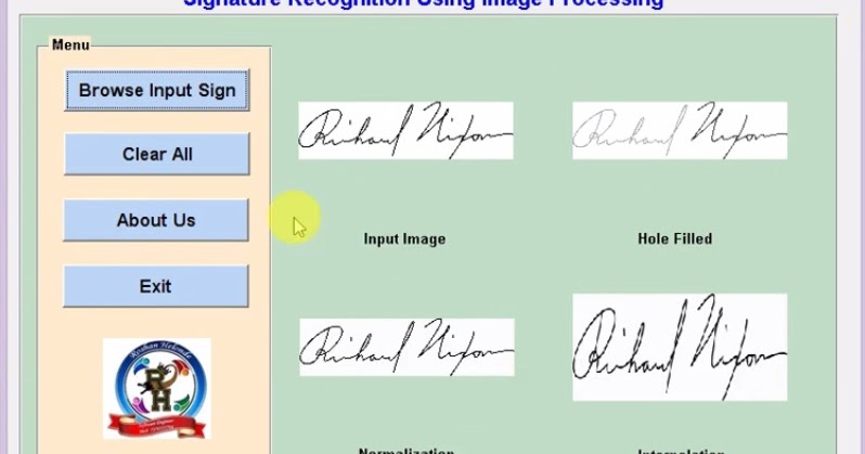 Signature Recognition Using Image Processing Matlab Code ~ Matlab Project Codes