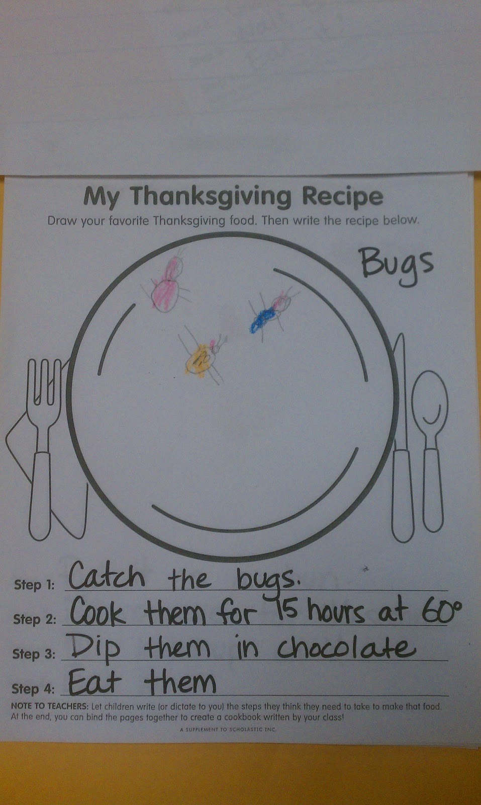 Adventures in Kindergarten: Thanksgiving Cookbook