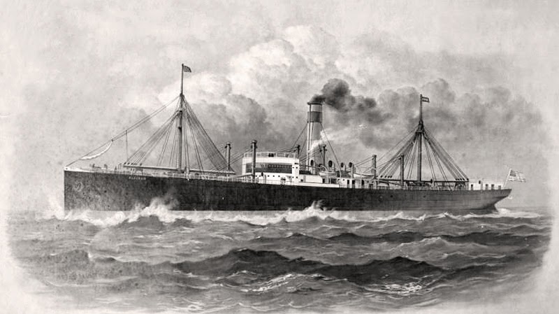 transpress nz: American-Hawaiian Steamship Co. ship 'Alaskan', circa 1907