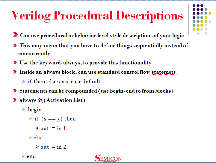 System Verilog - Semicon IC Design: Introduction Verilog