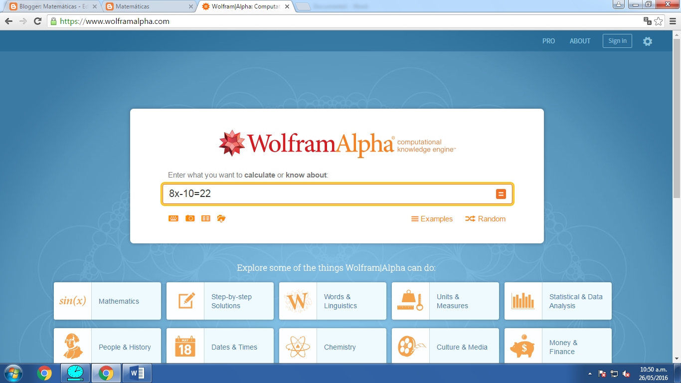 Matemáticas : Wolframalpha