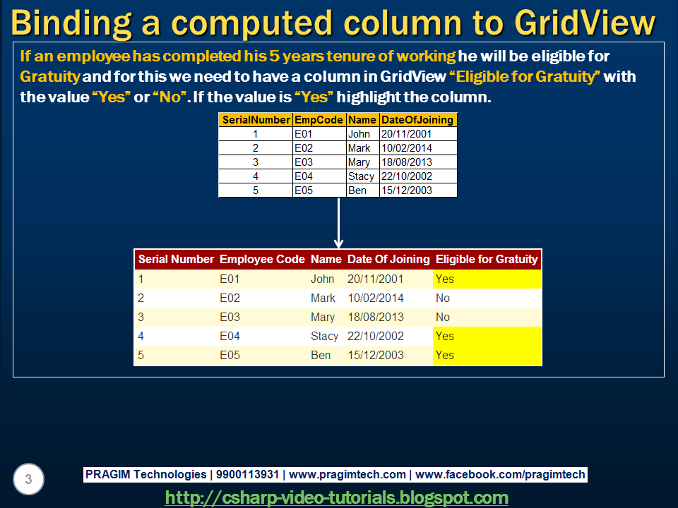 Sql server, .net and c# video tutorial: Part 3 - How to bind a computed ...