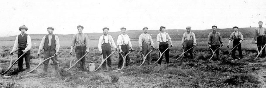 Tour Scotland: Old Photograph Crofters Cutting Hay Orkney Islands Scotland