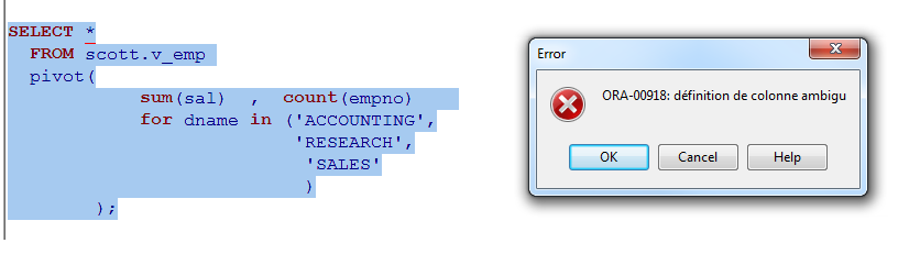 Oracle Database قاعدة بيانات Base De Données Oracle Pivot Function 4622
