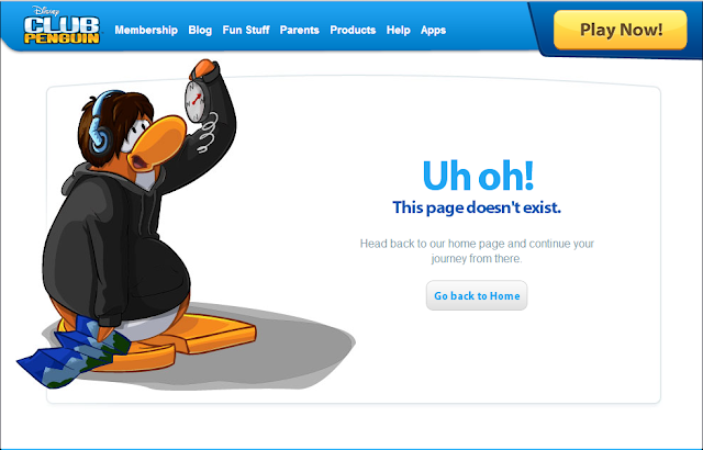 NEW Club Penguin 404 Page Screens