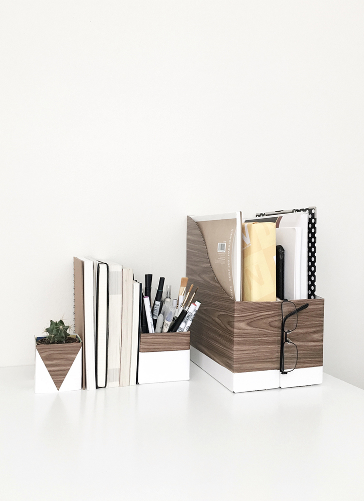 Custom Goods: DIY Wood and White Desk Organizer