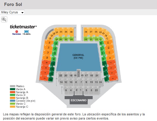 MileyCyrusFanMexico: Precios de Miley en el Foro Sol :)