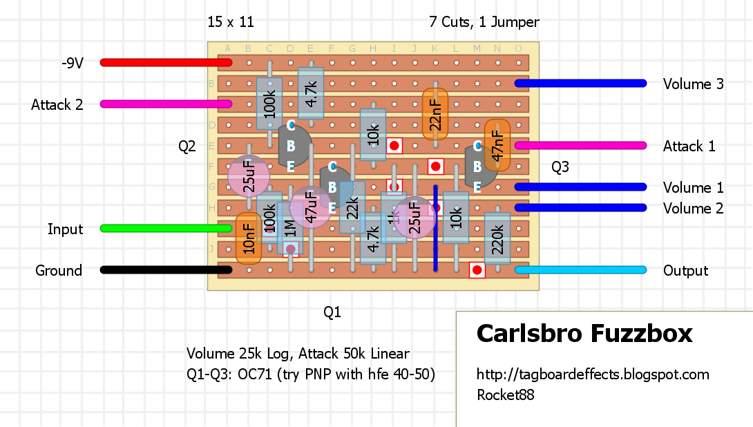 Guitar FX Layouts: Carlsbro Fuzzbox