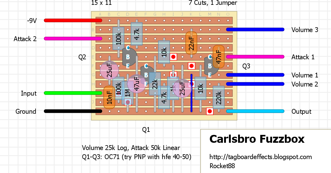 Guitar FX Layouts: Carlsbro Fuzzbox