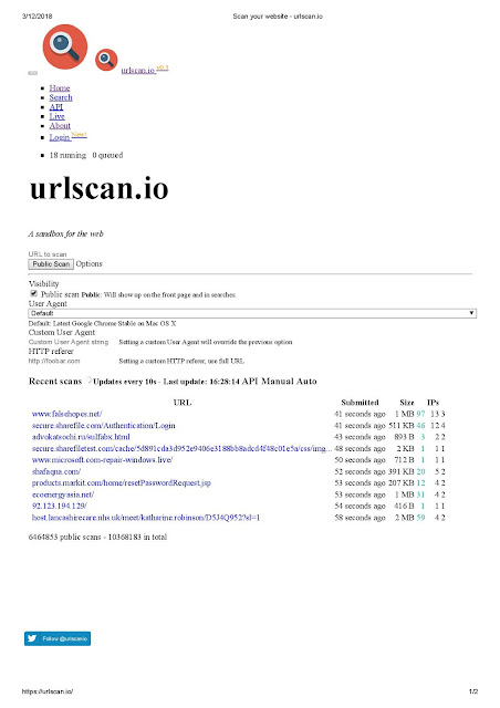 URLSCAN.IO un scanner online a tu sitio web - RedBird Seguridad ...