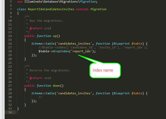 Dimensi TutupBotol: Drop Table Index in Laravel 5.3 Dimensi TutupBotol: Drop Table Index in Laravel 5.3