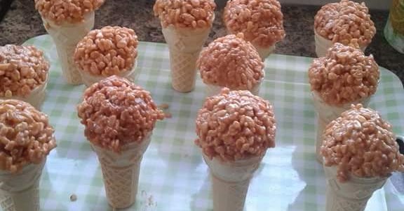 In en om die huis: Caramel Rice Crispie Treat Cones