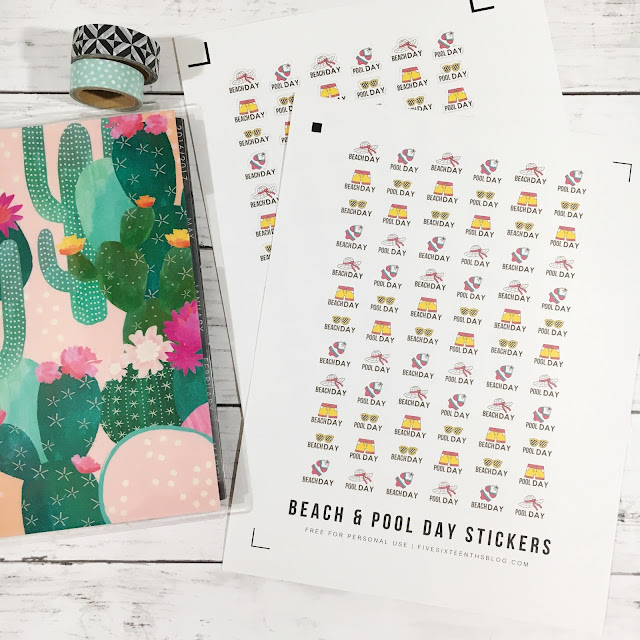 five sixteenths blog: Free Sticker Friday // Beach & Pool Day Printable ...