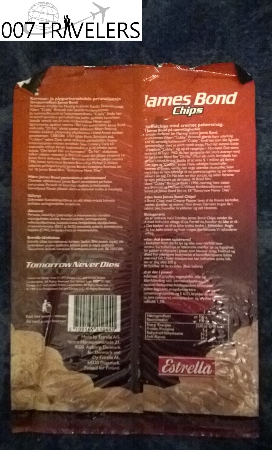 007 Item: Estrella James Bond Chips - 007 Travelers