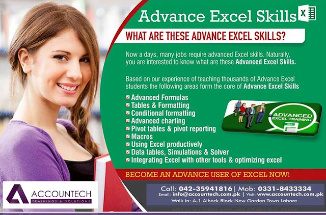 Advance Excel Training in Lahore Expert Course by Accountech
