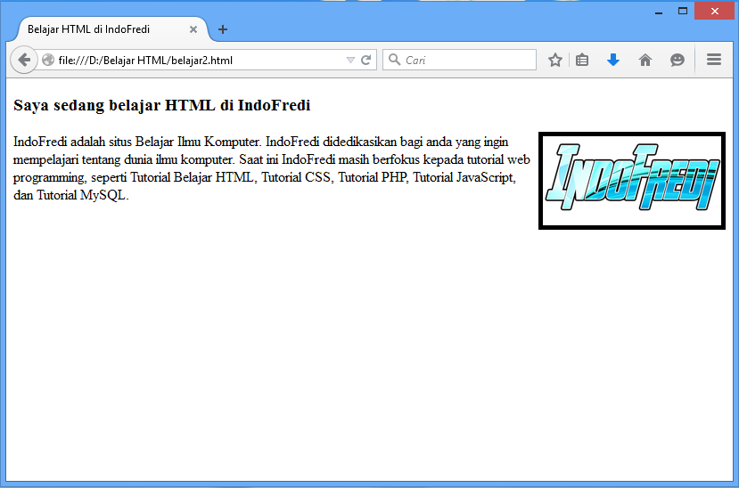 Cara Mengatur Tampilan Gambar dalam HTML (atribut align dan border)