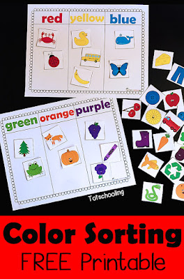 Apple Color Sorting Mats for Toddlers & Preschoolers | Totschooling ...