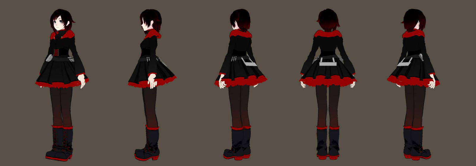 Nierai ★: Ruby Rose (RWBY) - Default Outfit Tutorial