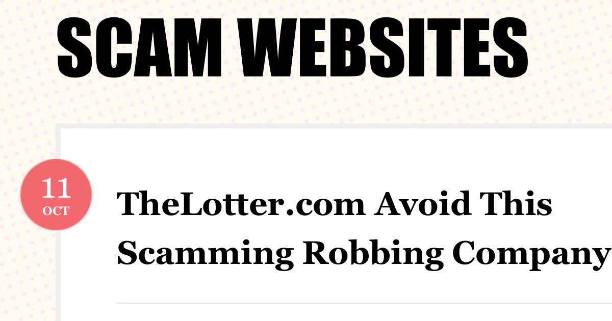 TheLotter - Scam ? Legit ? Fake ? Real ? : Scam Websites Alert ...