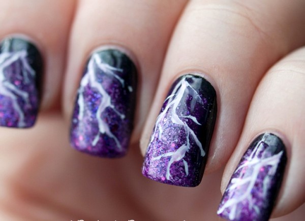 Lightning effect nail art ~ Lifestyle Tips for all