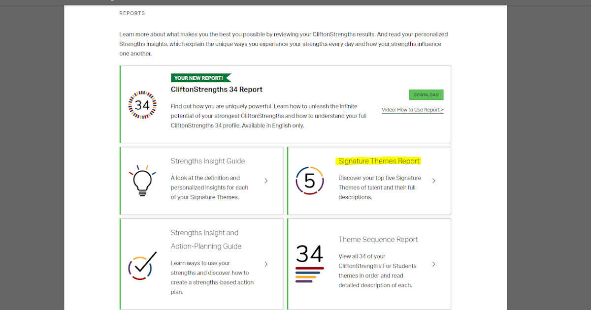Strengths Activity- Signature Theme Report