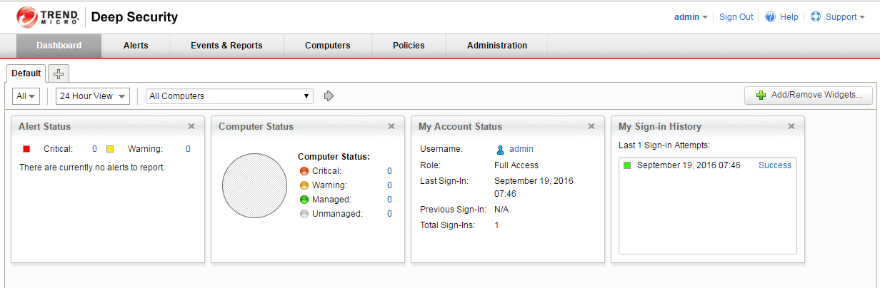 SECURITY: [Security Solutions] Deep Security Install