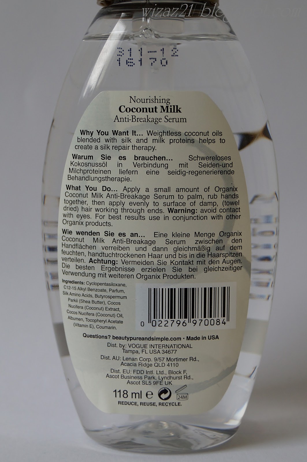 ORGANIX, NOURISHING COCONUT MILK ANTI - BREAKAGE SERUM ORGANIX, NOURISHING COCONUT MILK ANTI - BREAKAGE SERUM